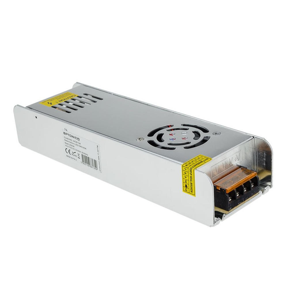 Sursa alimentare banda LED compact 12V 250W 20A - METAL - optonica.ro